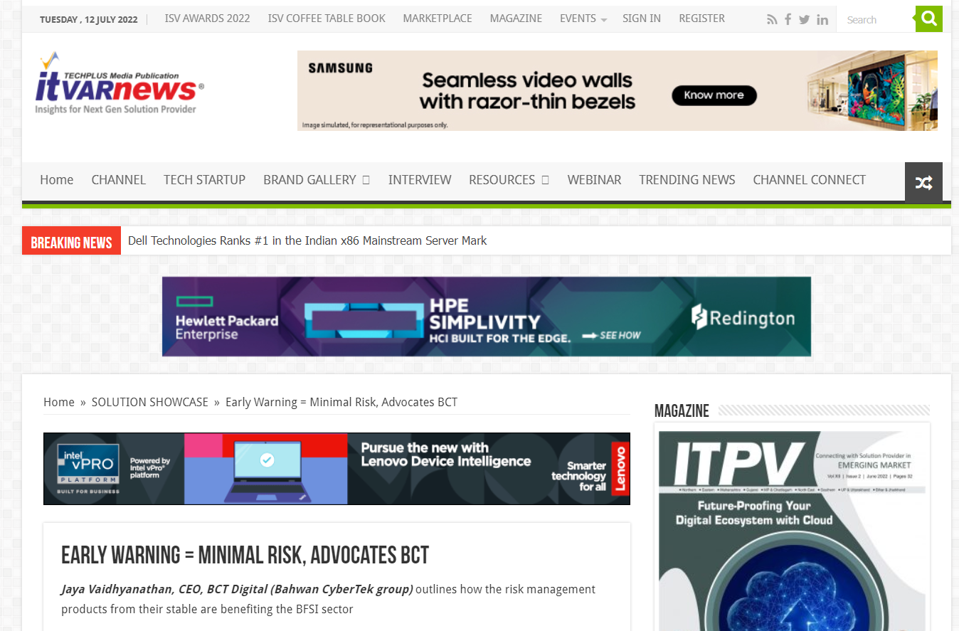 Early Warning & Minimal Risk Coverage | BCT Digital