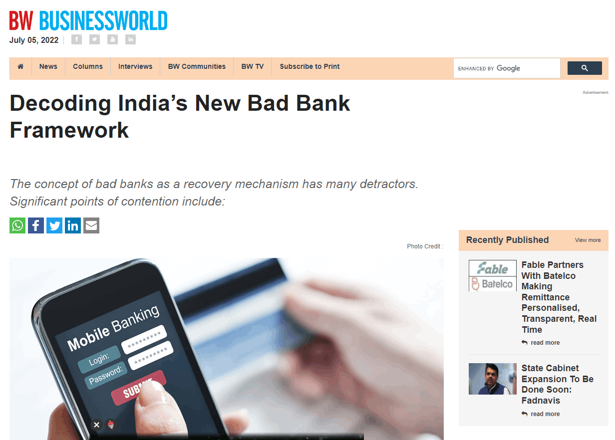Decoding India's New Bad Bank Framework | BCT Digital
