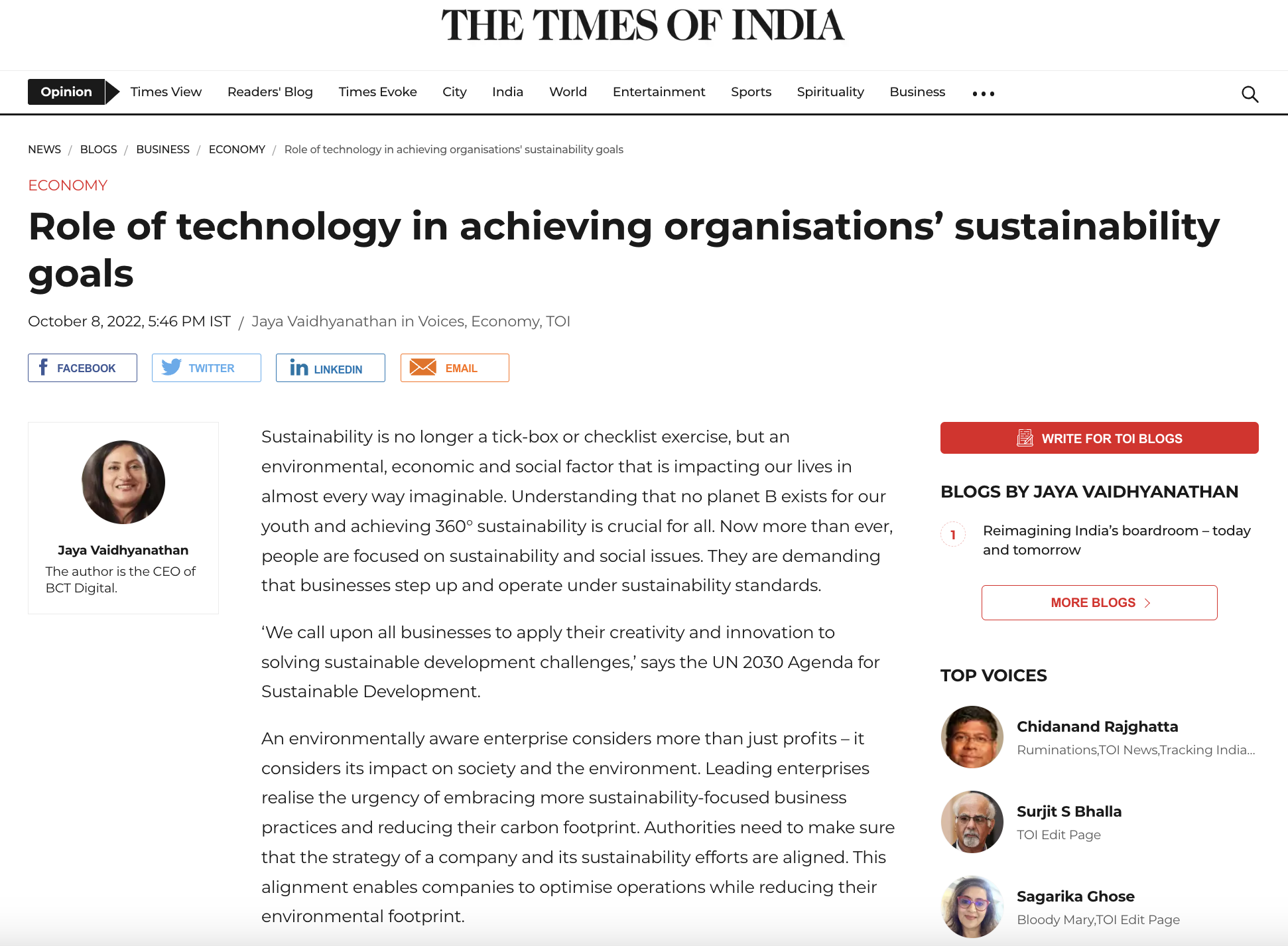 Technology's Role in Sustainability Goals | BCT Digital