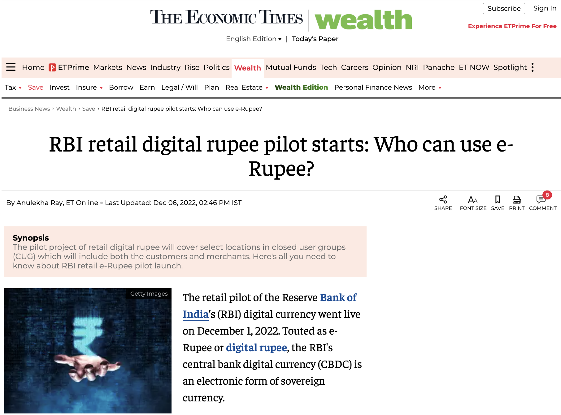 RBI E-Rupee Pilot: Eligibility and Usage | BCT Digital