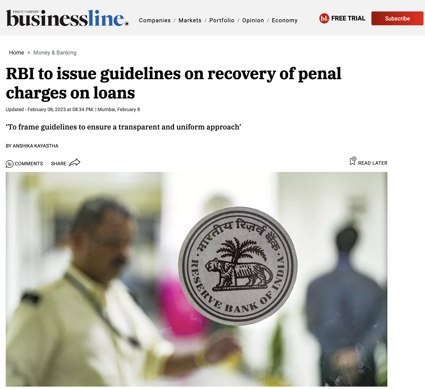 RBI Guidelines: Recovery of Loan Penal Charges | BCT Digital