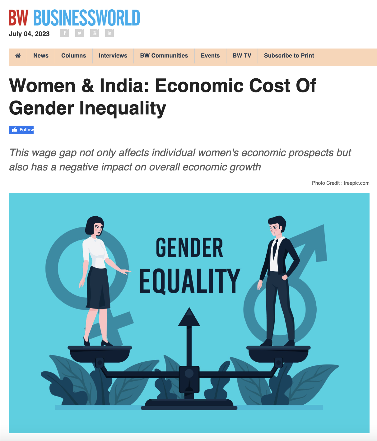 Women & India: Economic Cost Of Gender Inequality