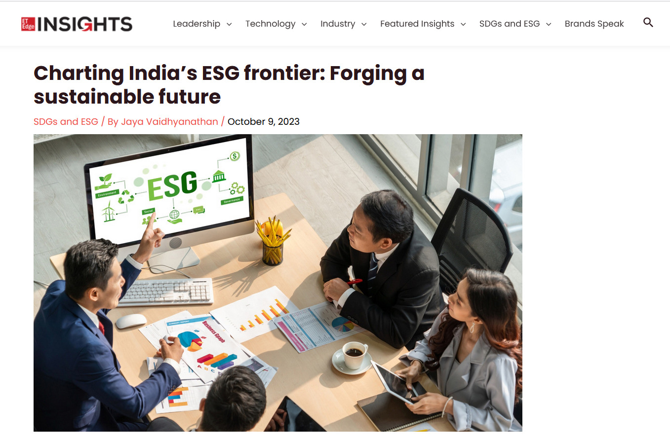 Charting India’s ESG frontier: Forging a sustainable future - BCT Digital